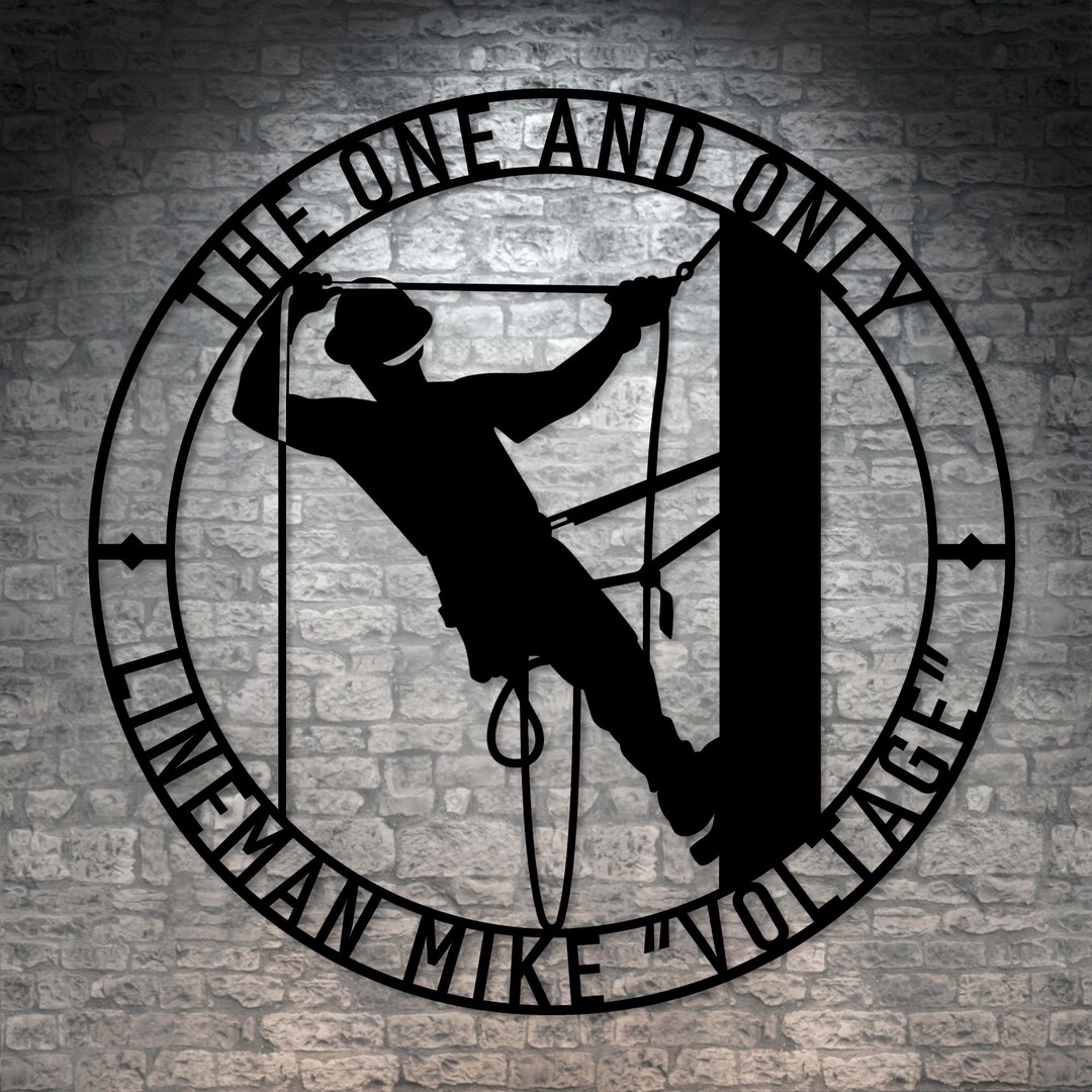 Personalized Lineman Worker Metal Sign. Custom Lineworker Name Sign Gift. Electrician Wall Decor ...