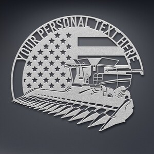 Personalized US Harvesting Machine Metal Sign. Custom Farming Wall ...