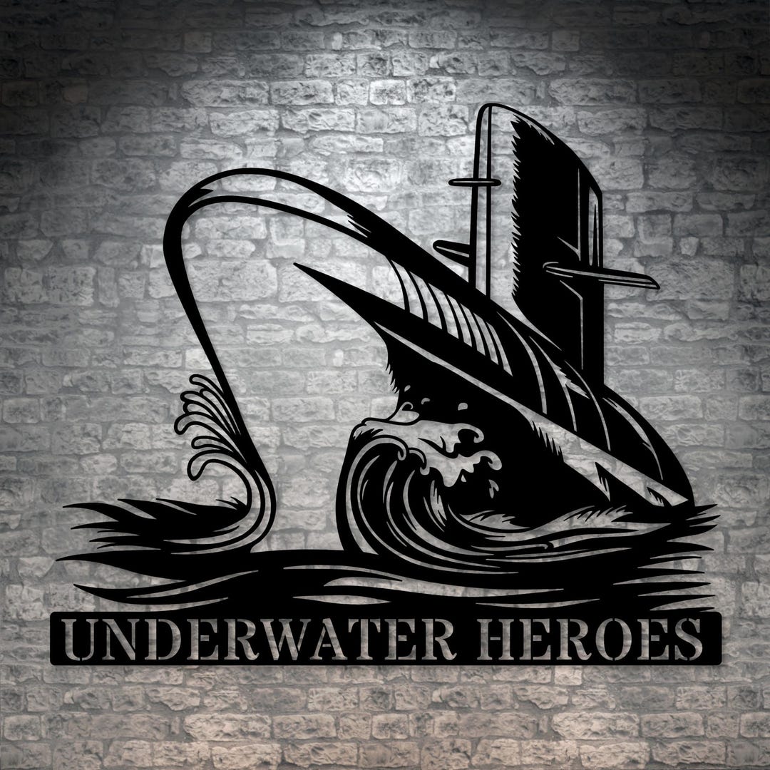 Personalized Submarine Name Metal Sign. Custom U-boat Wall Decor Gift ...
