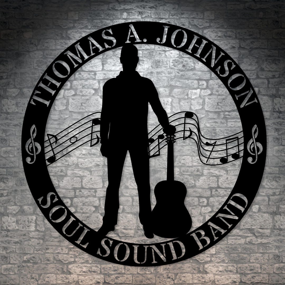 Personalized Guitarist Name Metal Sign. Custom Acoustic Guitar Wall ...