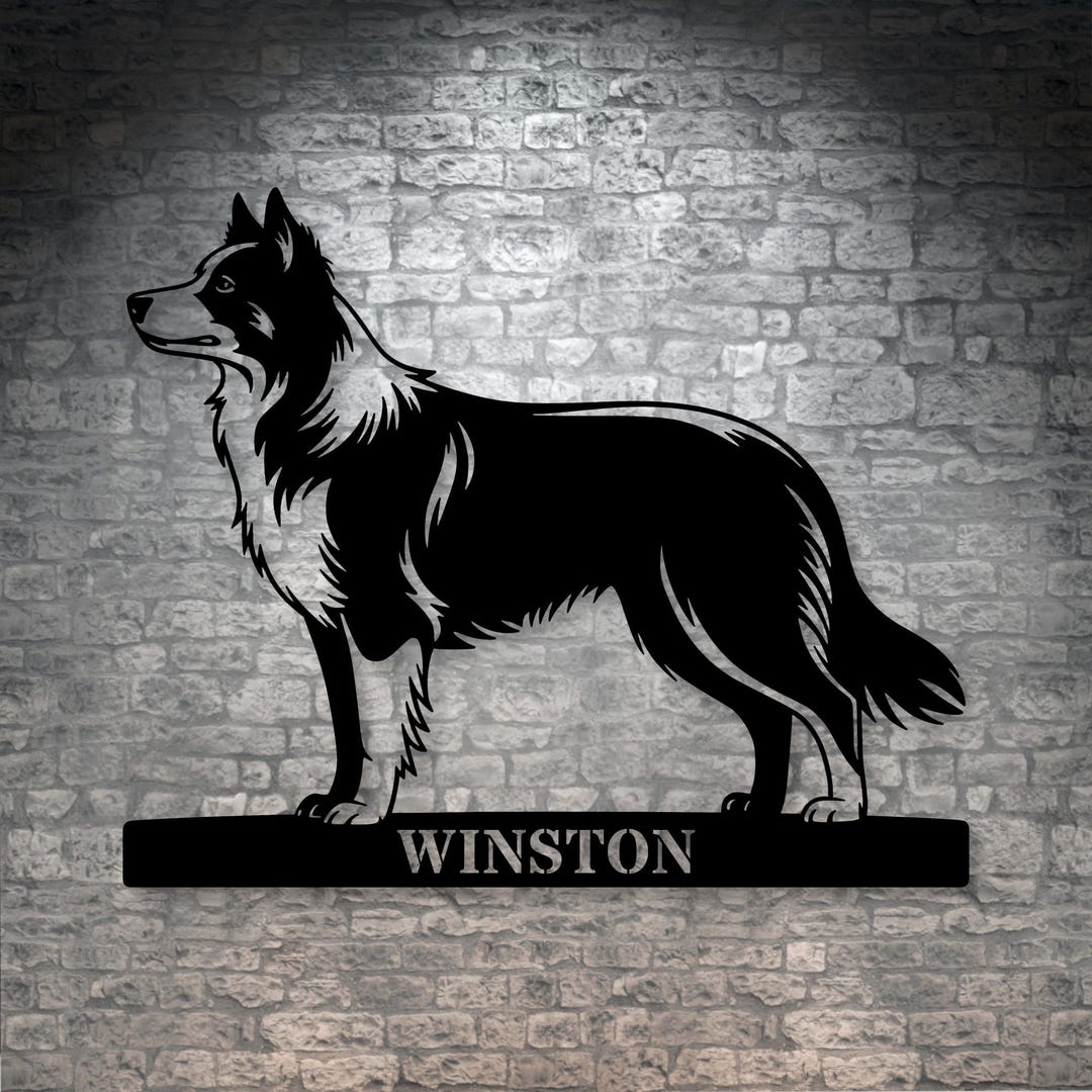 Personalized Border Collie Metal Sign. Custom Dog Owner Wall Decor Gift ...