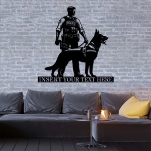 Personalized K-9 Policeman Metal Sign. Custom Law Enforcement Wall ...