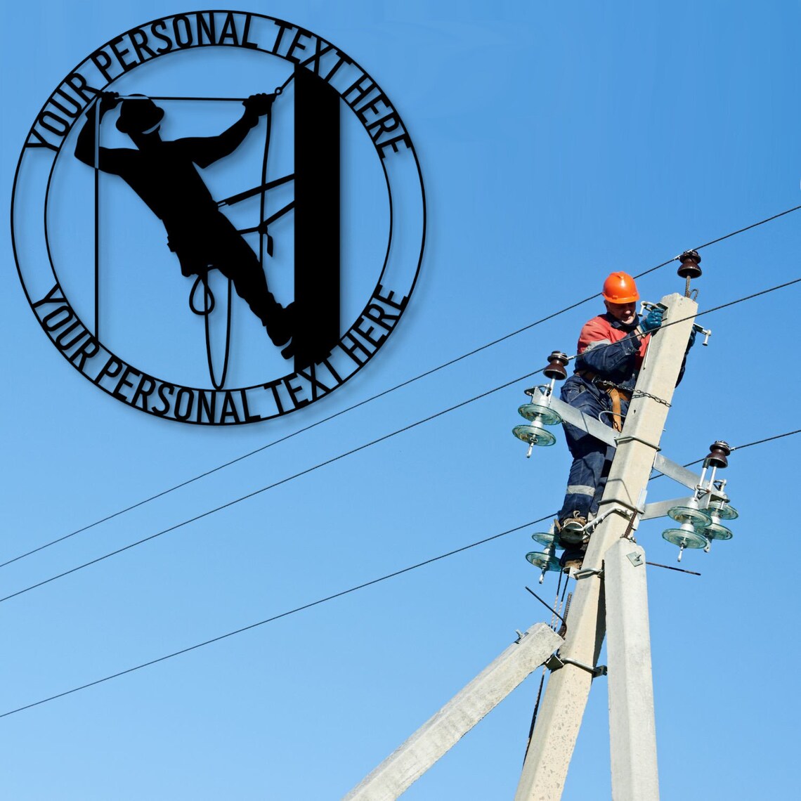 Personalized Lineman Worker Metal Sign. Custom Lineworker Name Sign ...
