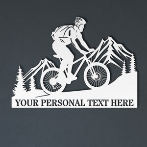 Personalized MTB Rider Name Metal Sign. Custum Trail Bike Wall Decor ...