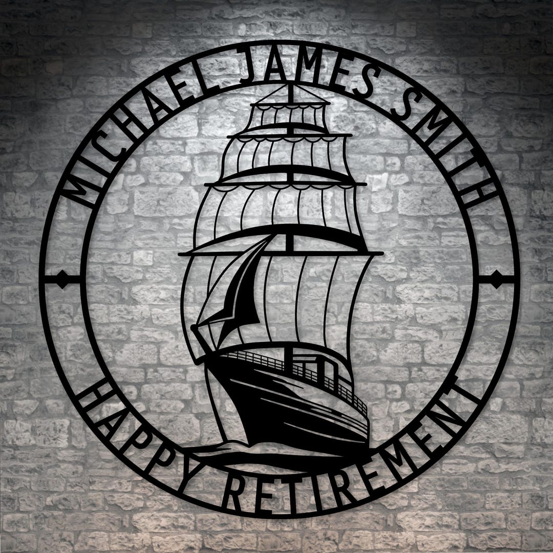 Personalized Tall Ship Metal Sign. Custom Sailor Wall Decor Gift ...