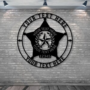 Personalized Five Point Star Police Badge. Custom Policeman Anniversary ...