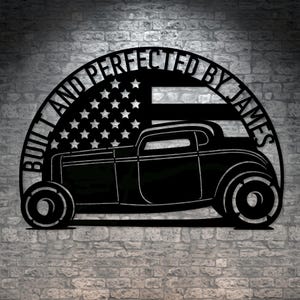 Personalized American Hot Rod Coupé Name Metal Sign. Custom US Garage ...