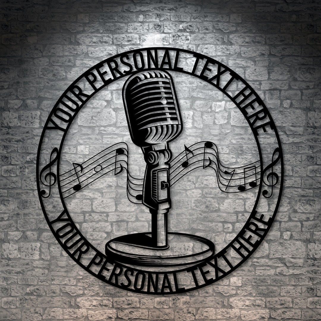 Personalized Singer Metal Sign. Custom Retro Microphone Wall Decor ...