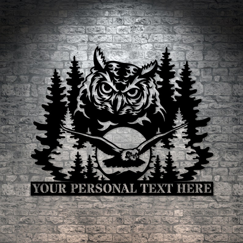 Personalized Owl Name Metal Sign Gift Custom Nature - Etsy