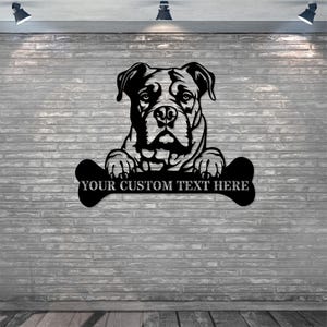 Personalized American Bulldog Name Metal Sign. Customizable Dog Owner ...