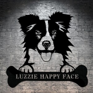 Personalized Border Collie Name Metal Sign. Customizable Dog Owner Wall ...