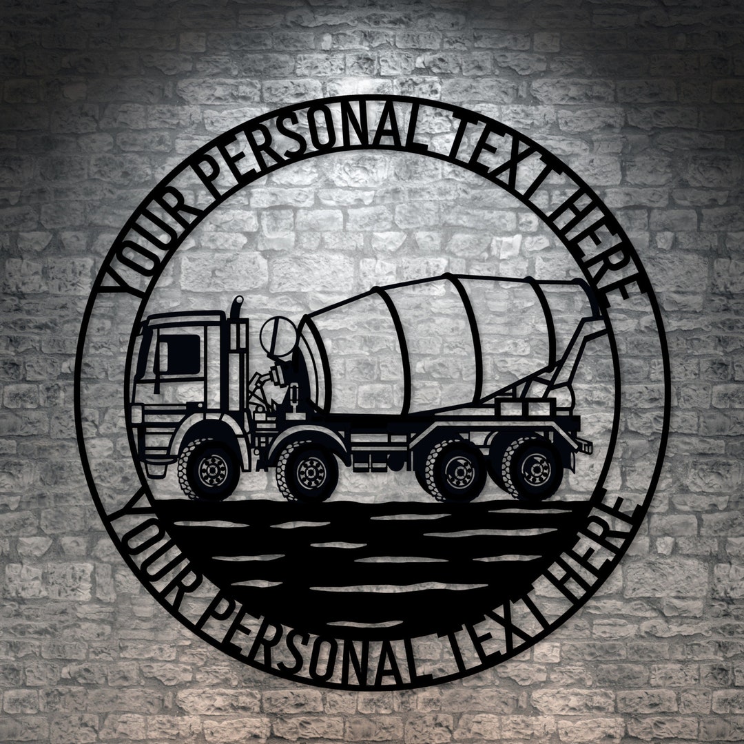 Personalized Concrete Mixer Metal Sign. Custom Cement Truck - Etsy