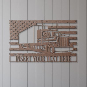 Personalized US Trailertruck Name Metal Sign. Customizable 18-wheeler ...