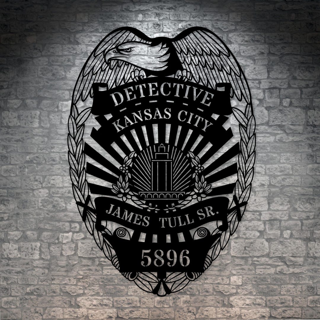 Personalized Police Badge Metal Sign. Custom Police Force Wall Decor ...