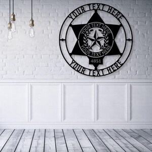 Personalized 6-point Police Star Badge Metal Sign. Custom Police ...