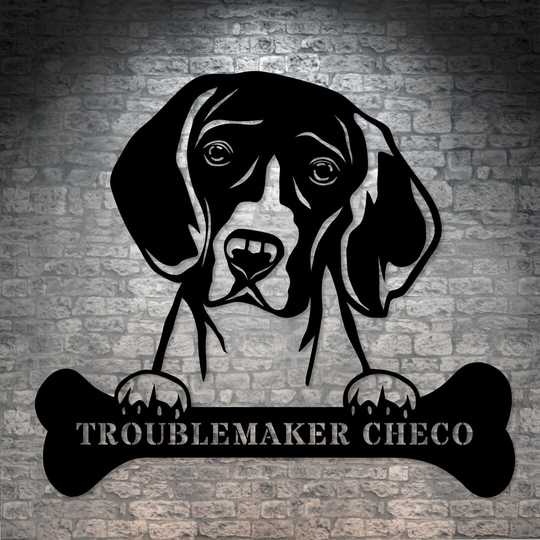 Personalized Beagle Name Metal Sign. Customizable Dog Owner Wall Decor ...