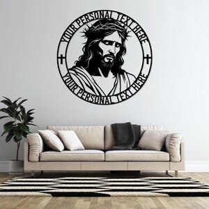 Personalized Jesus Face Metal Sign Gift. Custom Religious Christian ...