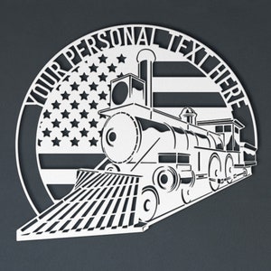Personalized US Steam Train Metal Sign Gift. Locomotive Metal Wall Art ...