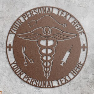 Personalized Medical Logo Name Metal Sign. Custom Doctor Wall Decor ...