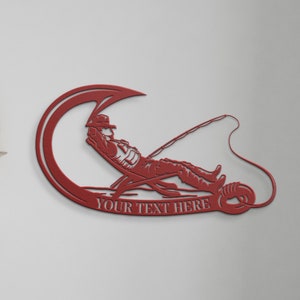 Personalized Fisher Name Metal Sign. Custom Fishing Wall Decor Gift. to ...