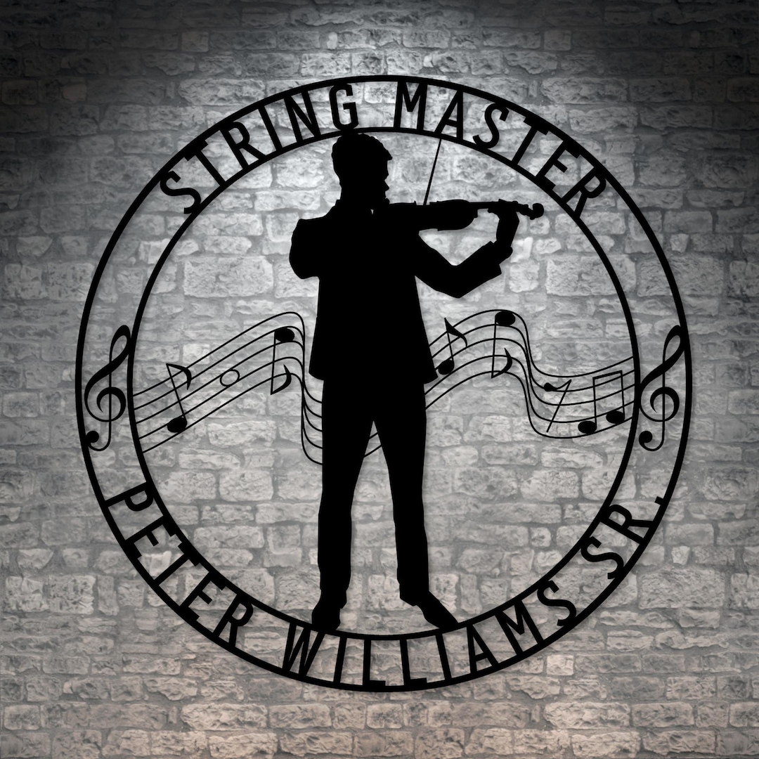 Personalized Male Violinist Name Metal Sign. Custom Violin Player Wall ...