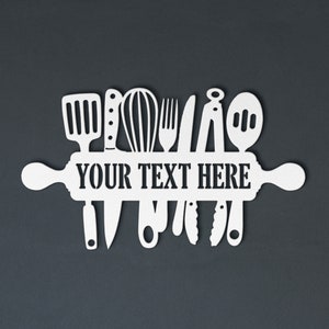 Personalized Kitchen Tools Name Metal Sign Gift. Custom Chef Cooking ...