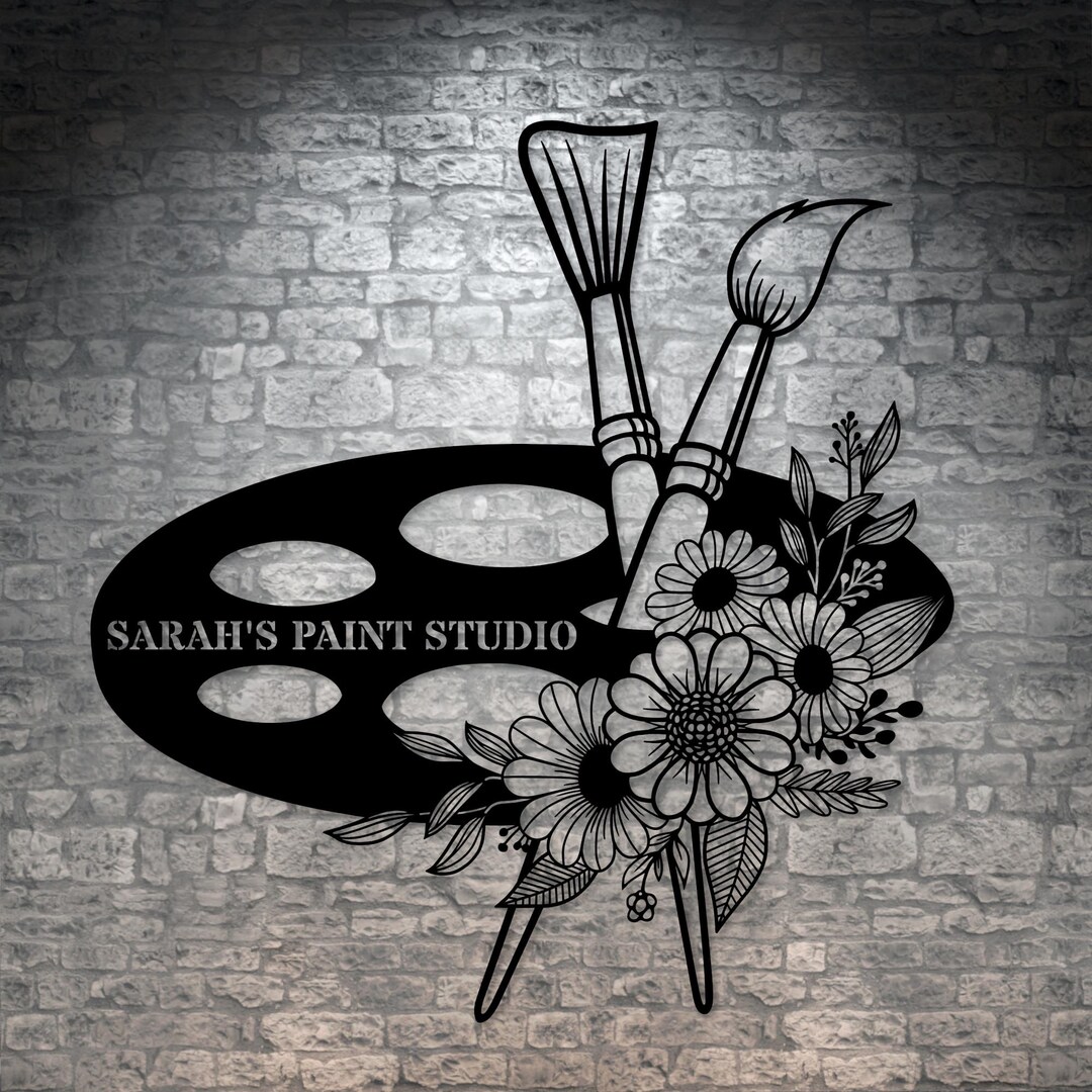 Personalized Name Palette Metal Sign. Custom Paint Artist Decor Gift ...