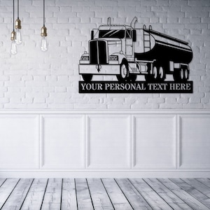 Personalized Tank Truck Name Metal Sign. Custom Gas Truck Wall Decor ...