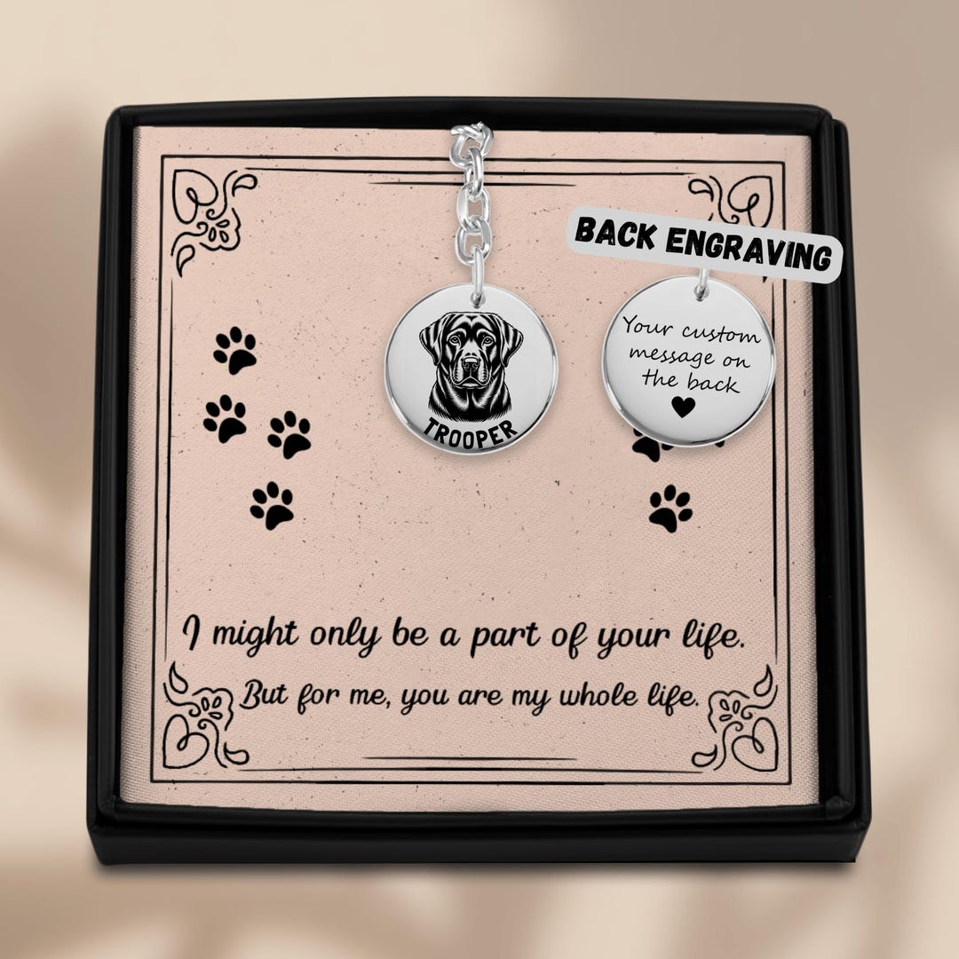 Personalized Labrador Retriever Engraved Keychain in a Jewelry Gift Box ...