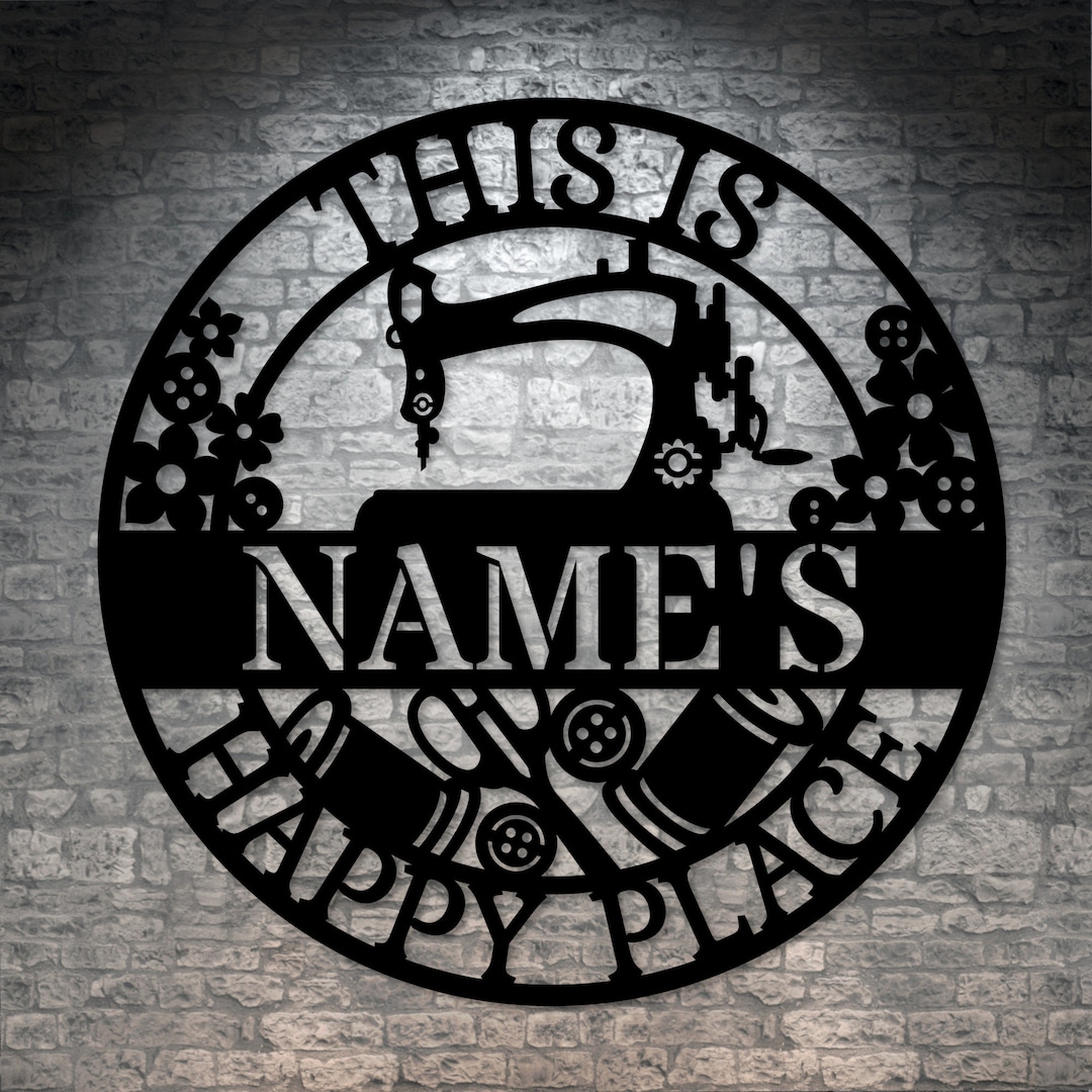 Personalized Old School Sewing Machine Metal Sign. Custom Vintage ...