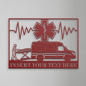 Personalized Paramedic Metal Sign. Custom Ambulance Wall Decor Gift ...