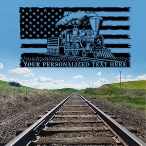 Railroad Personalized Name Metal Sign Gift. Railway Metal Wall Art ...