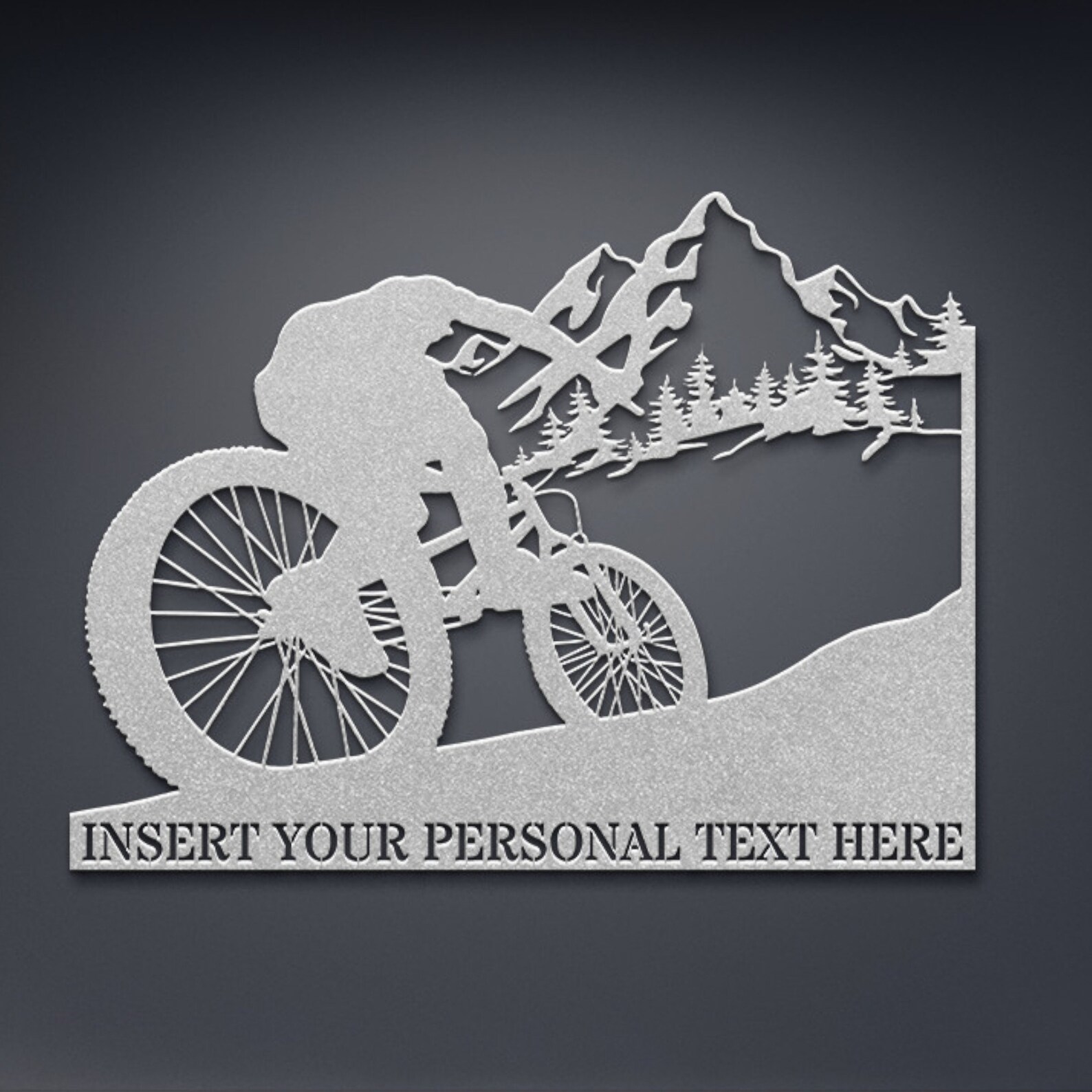 Personalized MTB Name Metal Sign. Custom Trail Bike Rider Wall Decor ...