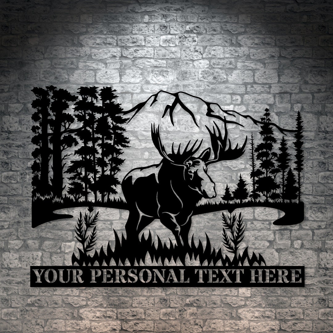 Personalized Wildlife Moose Name Metal Sign Gift. Custom - Etsy