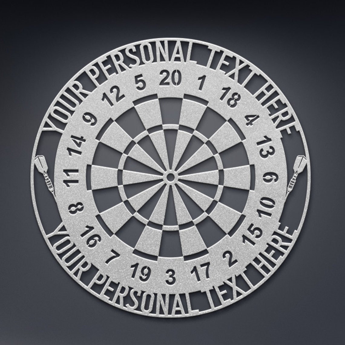 Personalized Dart Board Name Metal Sign. Darts Lover Home Decor. Custom ...