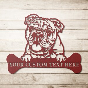 Personalized English Bulldog Name Metal Sign Gift. Customizable Dog ...