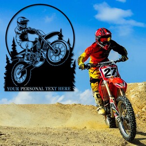 Personalized Motocross Metal Sign. Custom Dirtbike Name Wall Decor ...