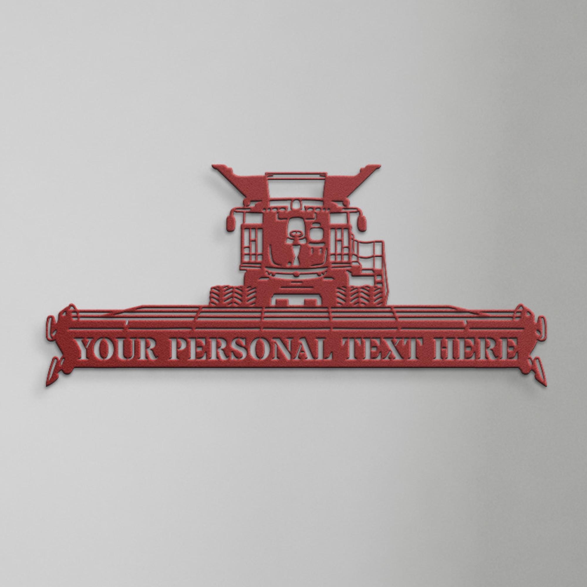 Personalized Combine Harvester Metal Sign. Custom Farmer Wall Decor ...