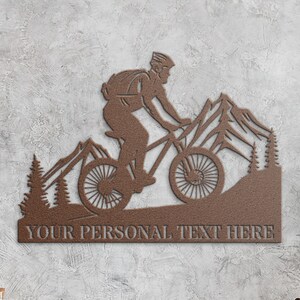 Personalized MTB Rider Name Metal Sign. Custum Trail Bike Wall Decor ...