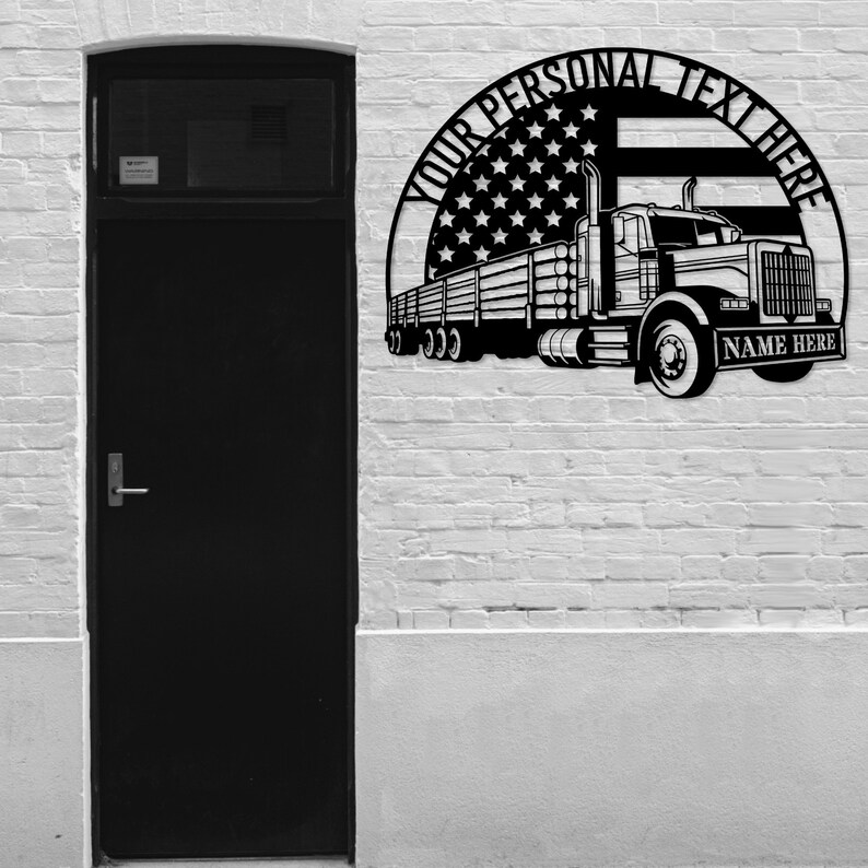 Personalized Logging Truck Name Metal Sign. Custom Timber Lorry Wall ...