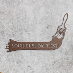 Personalized Paint Brush Metal Sign. Custom Painter Wall Decor Gift ...
