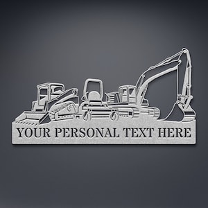 Personalized Construction Worker Equipment Metal Sign. Custom Machinery ...