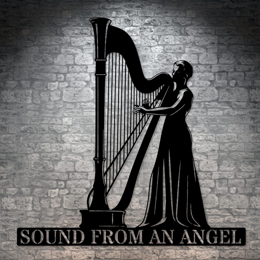 Personalized Female Harp Player Metal Sign. Custom Harp Lover Wall ...