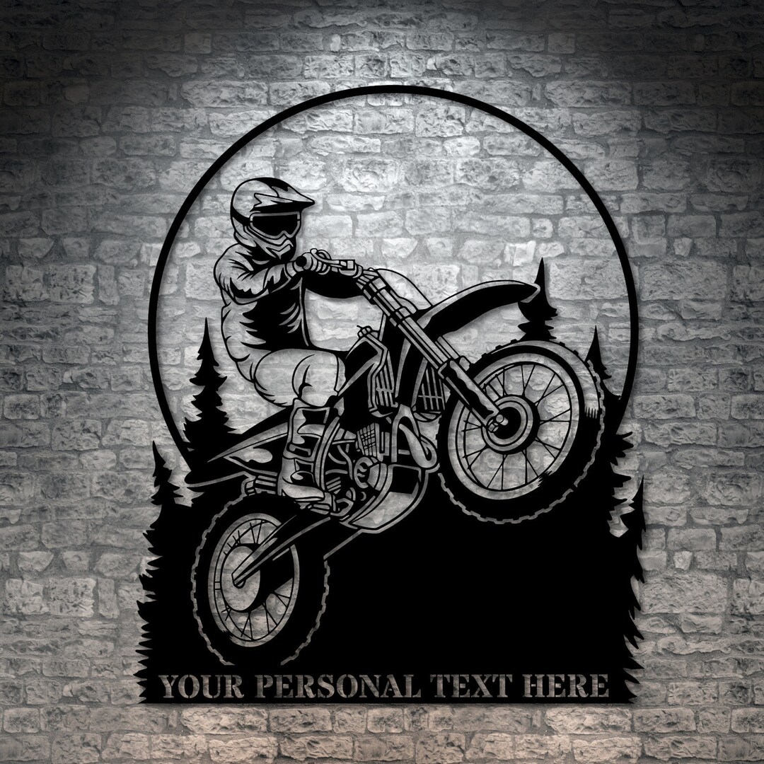 Personalized Motocross Metal Sign. Custom Dirtbike Name Wall Decor ...