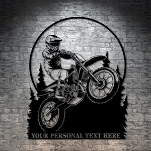 Personalized Motocross Metal Sign. Custom Dirtbike Name Wall Decor ...