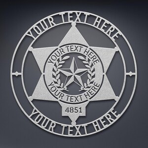 Personalized 6-point Police Star Badge Metal Sign. Custom Police ...