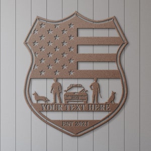 Policeman Personalized Metal Sign Gift - Custom Police Force Sign Wall ...