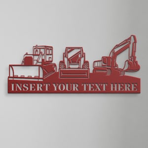 Personalized Construction Machinery Metal Sign. Custom Heavy Equipment ...