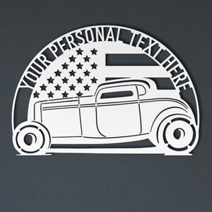 Personalized American Hot Rod Coupé Name Metal Sign. Custom US Garage ...