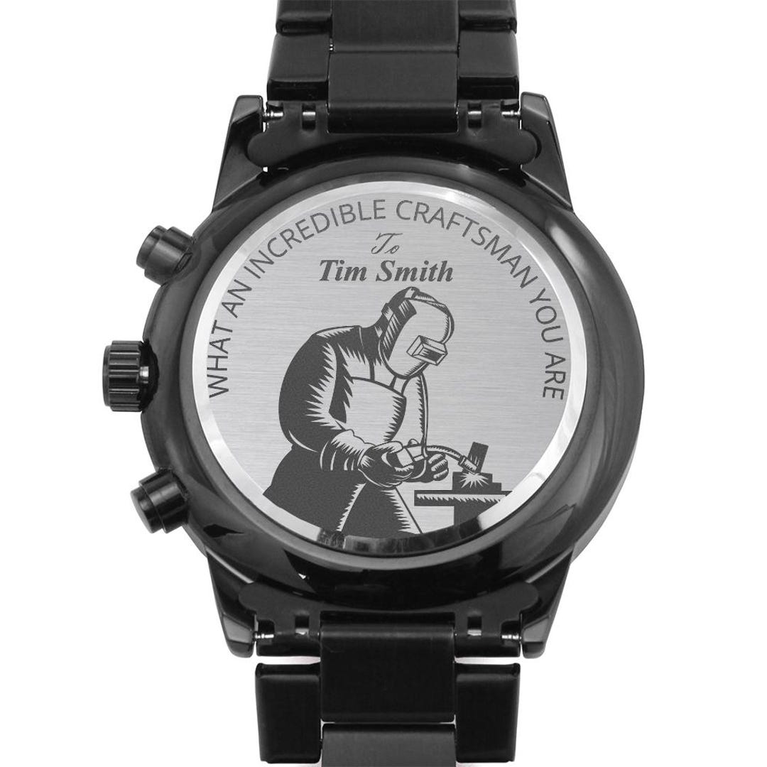 Personalized American Tig Welder Laser-engraved Metal Watch. Custom US ...